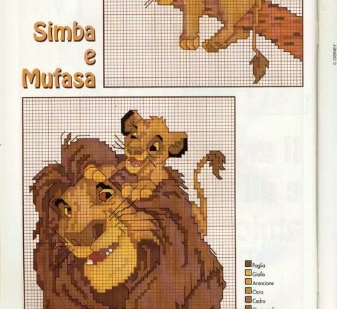 Simba and Mufasa from Disney The Lion King Archives - free cross stitch ...